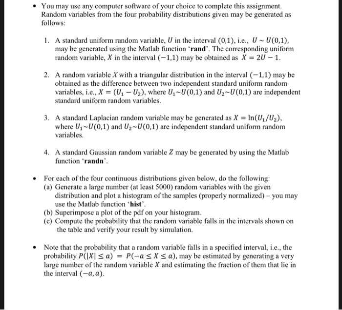 Solved You may use any computer software of your choice to | Chegg.com