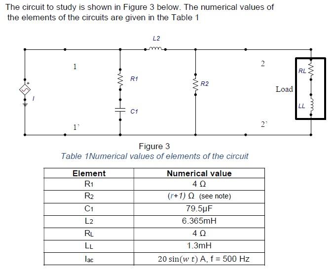Solved The circuit to study is shown in Figure 3 below. The | Chegg.com