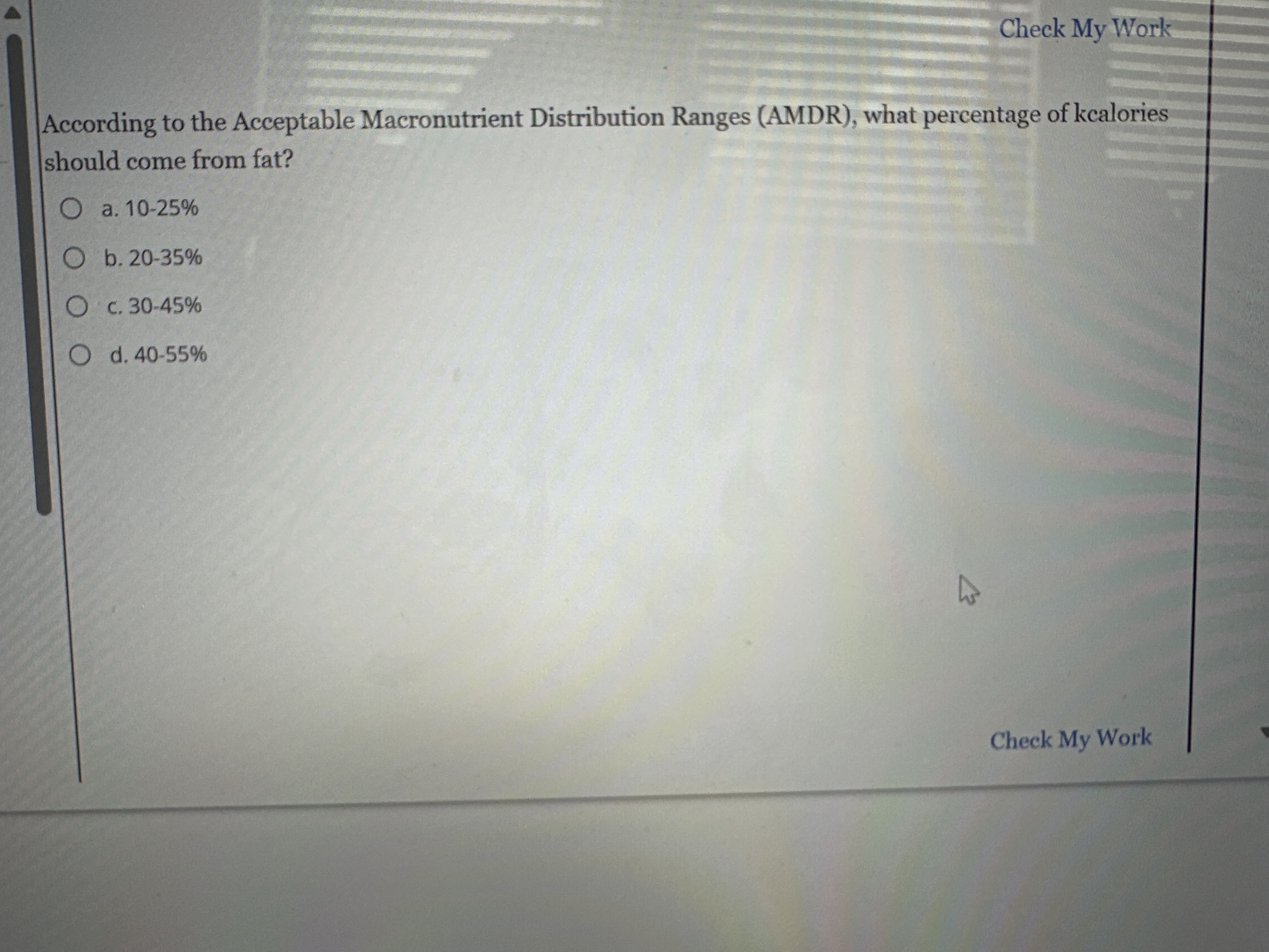 Solved According to the Acceptable Macronutrient | Chegg.com