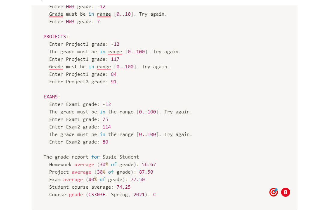 Solved Task: Create a program to compute a student's | Chegg.com