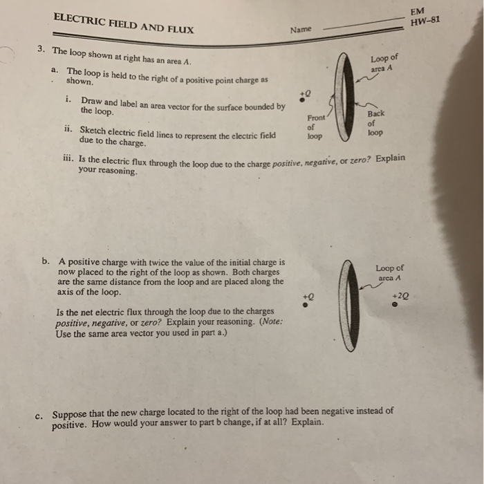 Solved ELECTRIC FIELD AND FLUX EM HW-81 3. The loop shown at | Chegg.com