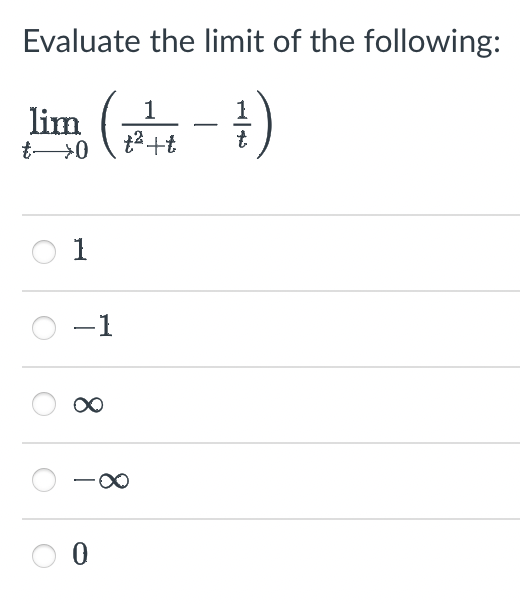 Solved Evaluate the limit of the following: | Chegg.com