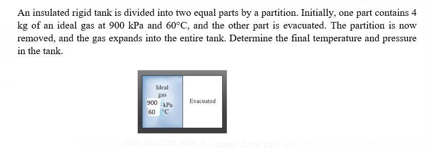 Solved An insulated rigid tank is divided into two equal | Chegg.com