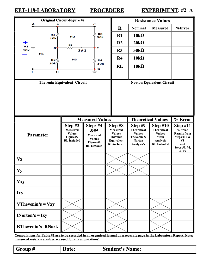 EET-118-LABORATORY PROCEDURE EXPERIMENT: \#2_A PART B | Chegg.com