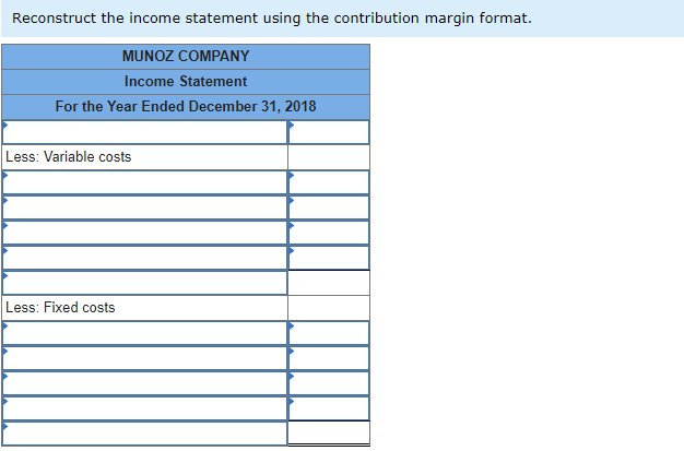 Solved Exercise 11-15 Using contribution margin format | Chegg.com