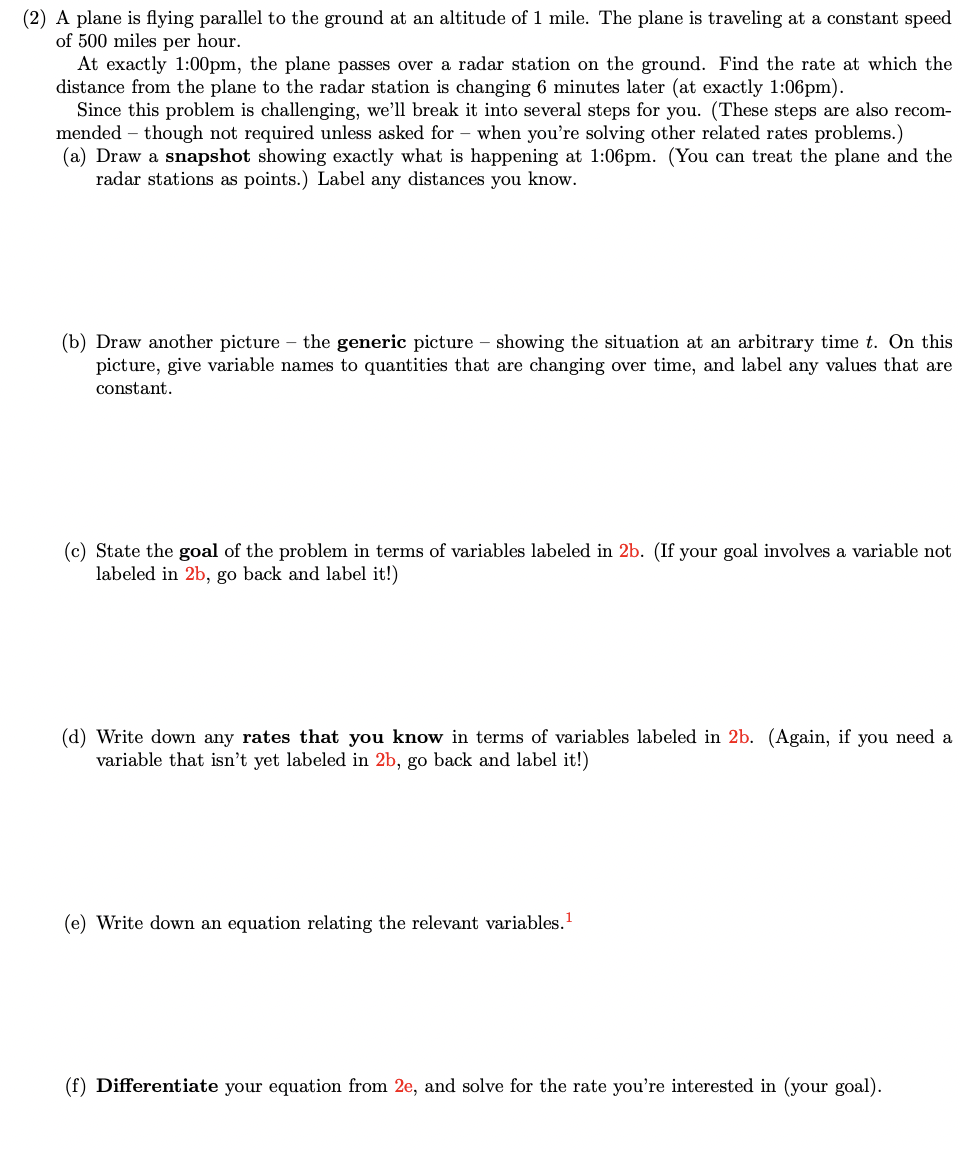 Solved (2) A plane is flying parallel to the ground at an | Chegg.com