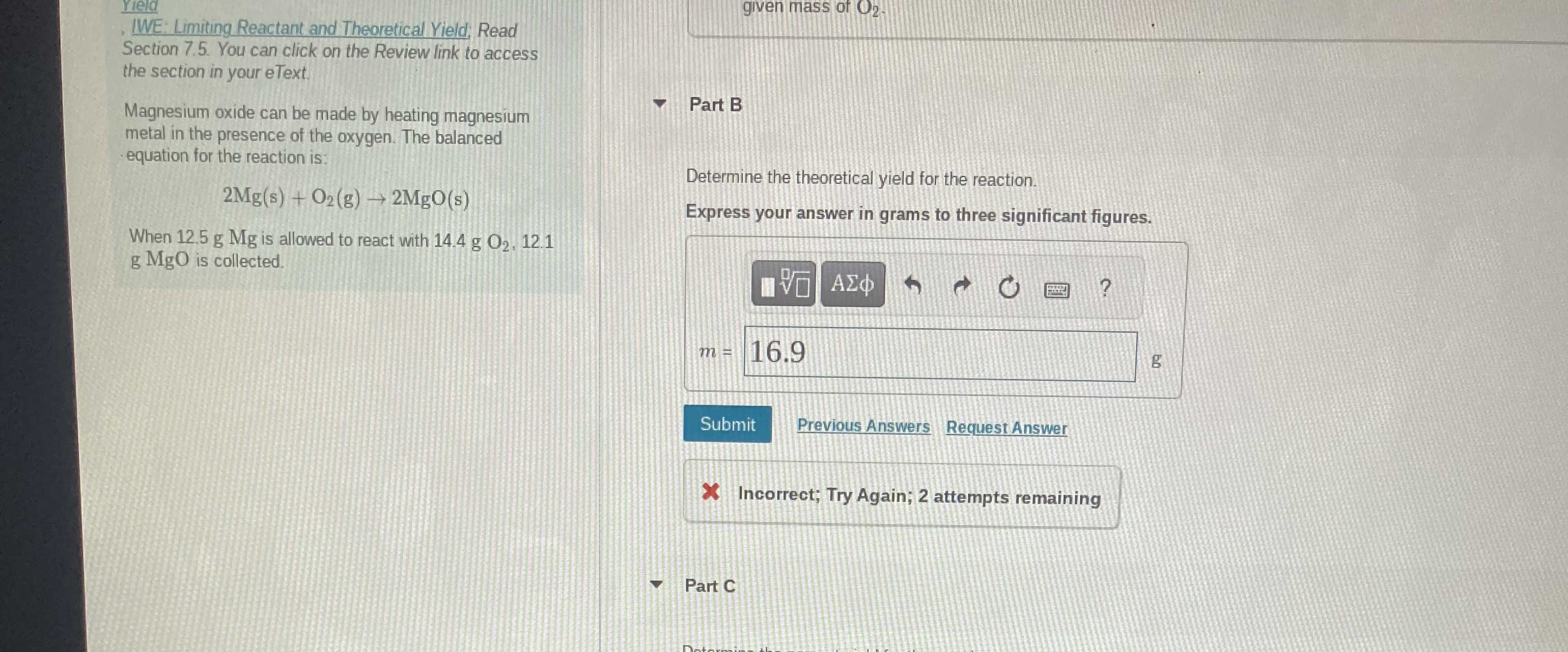 Solved IWE: Limiting Reactant and Theoretical Yield; Read | Chegg.com