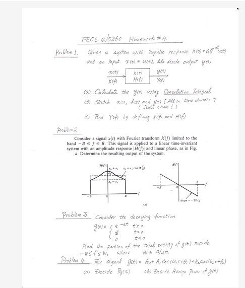 Solved Problem 1. Given a system with zonpulse response | Chegg.com