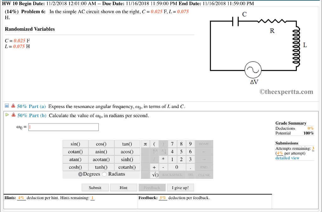 Solved HW 10 Begin Date: 11/2/2018 12:01:00 AM Due Date: | Chegg.com