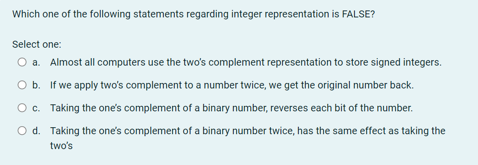 Solved Which one of the following statements regarding | Chegg.com