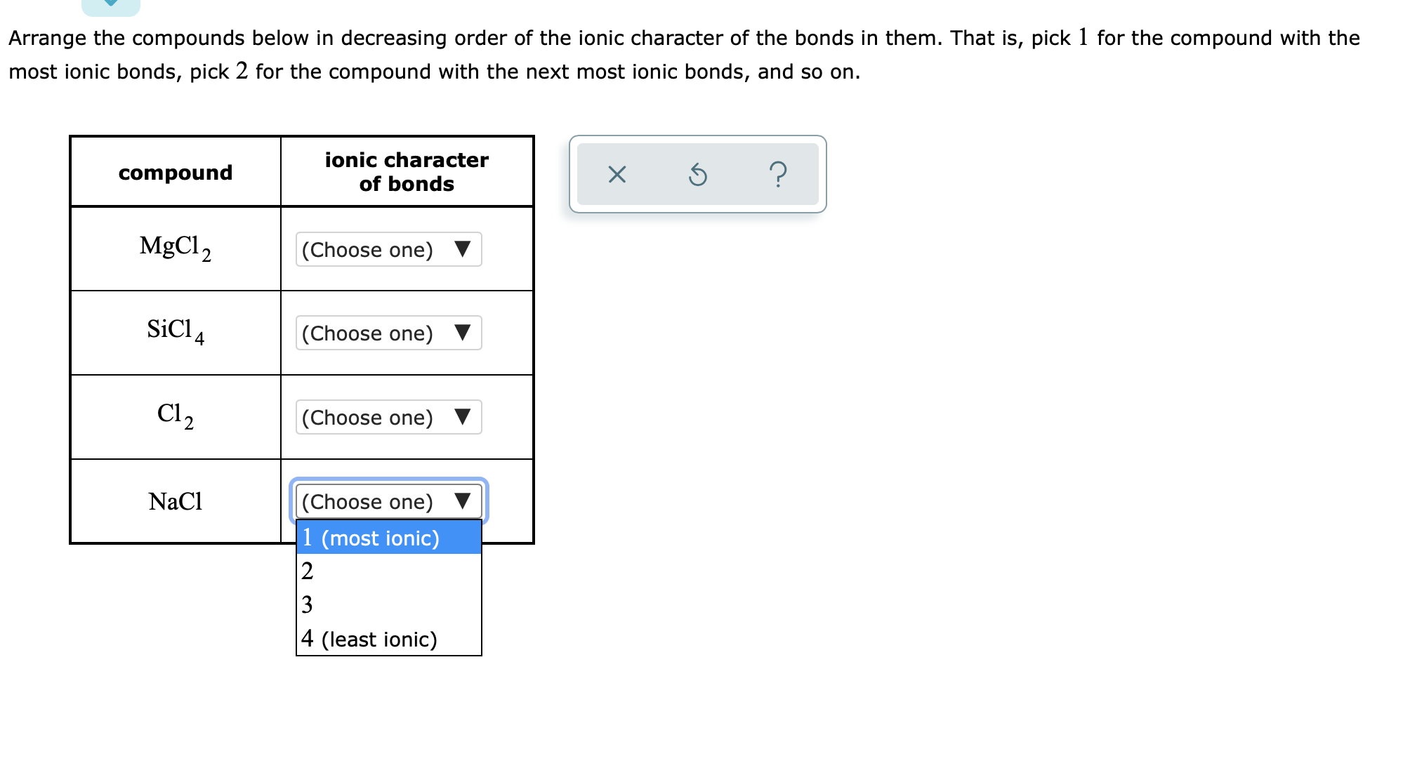 Solved For each row in the table below, decide whether the | Chegg.com