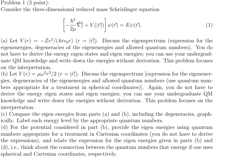 Problem 1 (3 ﻿point):Consider the three-dimensional | Chegg.com