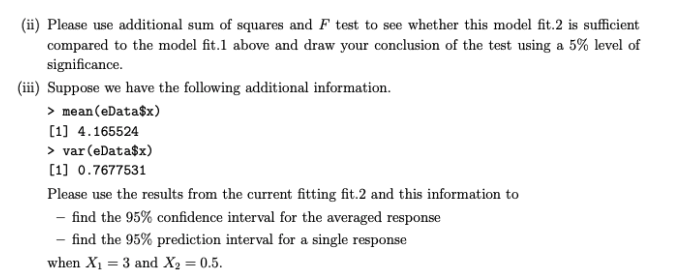 Solved (b) The following R code and ANOVA Table are for an | Chegg.com