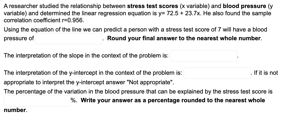 Solved A researcher studied the relationship between stress | Chegg.com