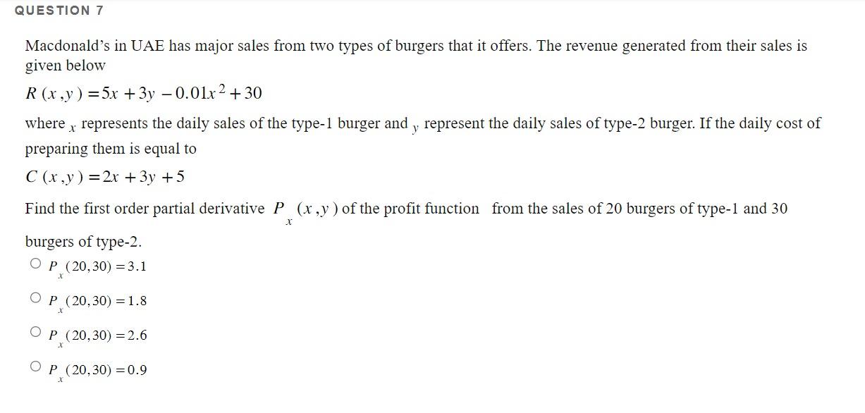 Solved For the following multivariable function | Chegg.com