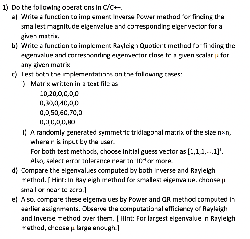 Solved 1) Do the following operations in C/C++. a) Write a | Chegg.com