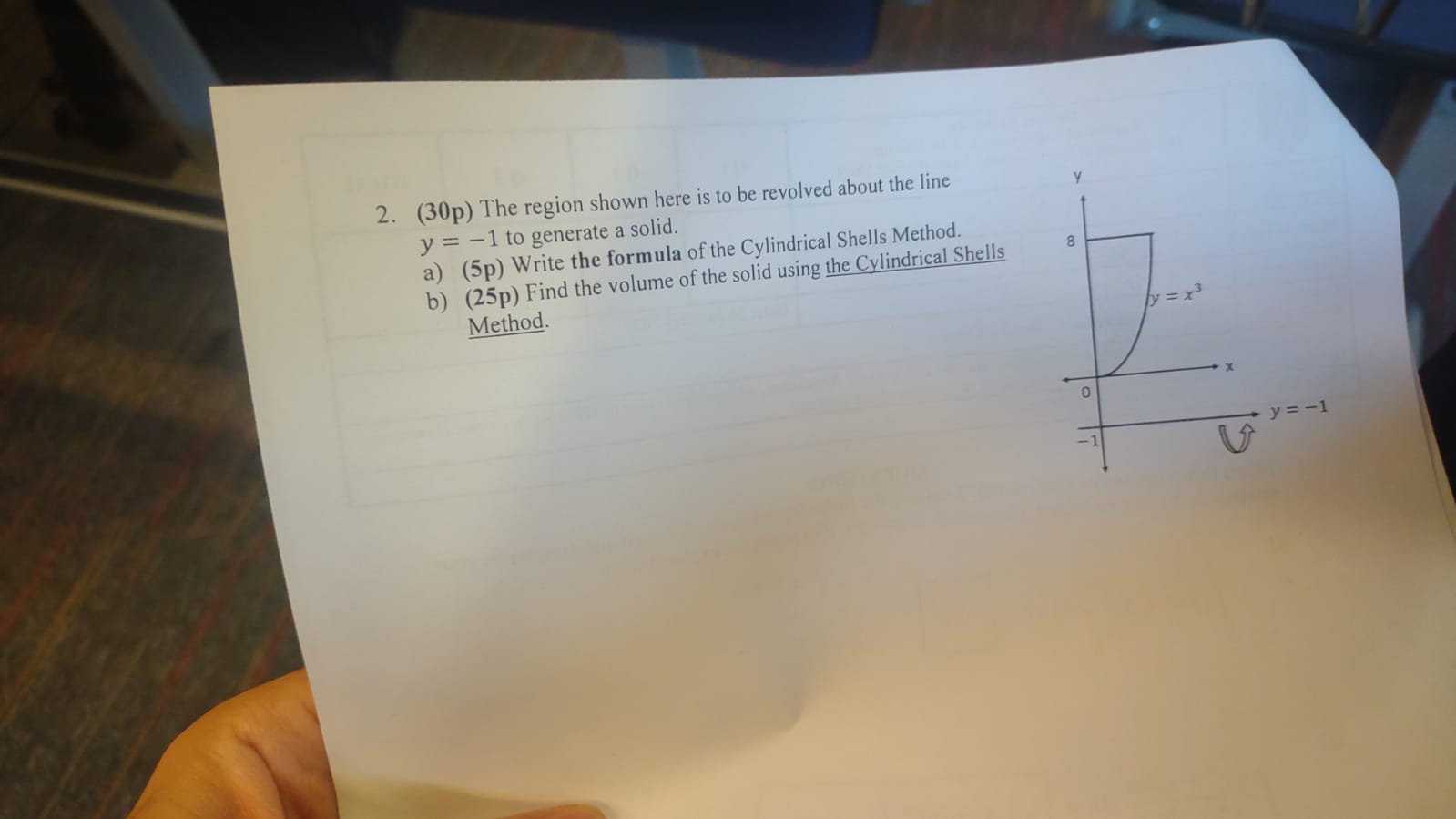 Solved (30p) ﻿The region shown here is to be revolved about | Chegg.com
