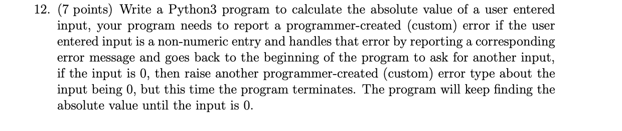 Solved 12 7 Points Write A Python3 Program To Calculate 