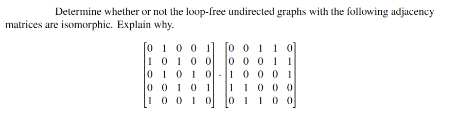 Solved Determine whether or not the loop-free undirected | Chegg.com