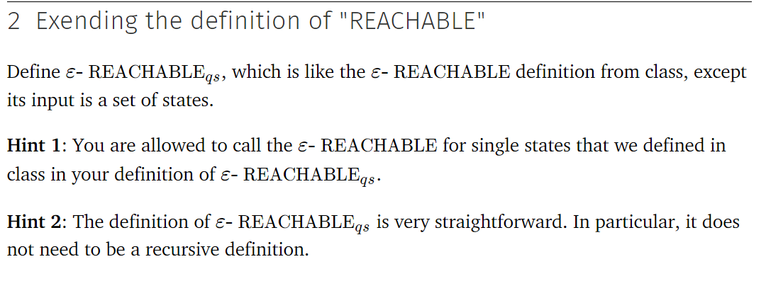 2 Exending the definition of "REACHABLE" Define E- | Chegg.com