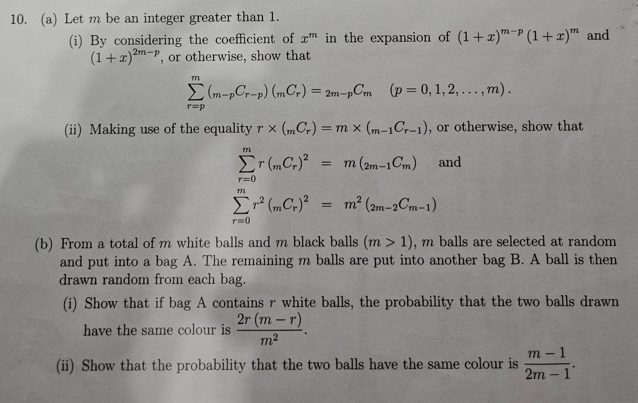 Solved A Let M Be An Integer Greater Than 1 I By 