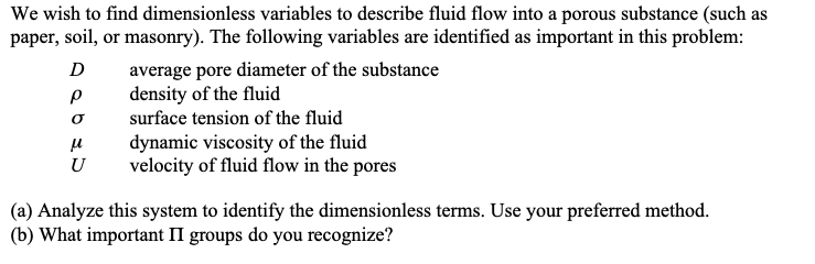 Solved We wish to find dimensionless variables to describe | Chegg.com