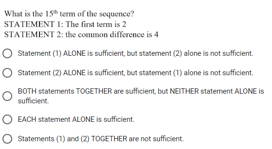 Solved What is the 15th ﻿term of the sequence?STATEMENT 1: | Chegg.com