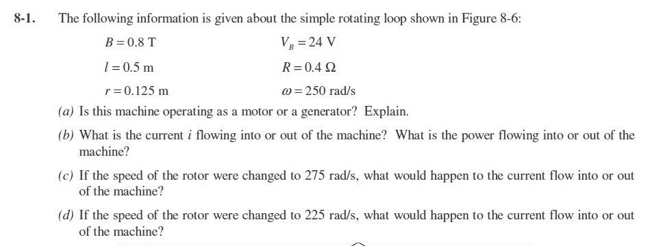 Solved 4-1. The simple loop is rotating in a uniform | Chegg.com