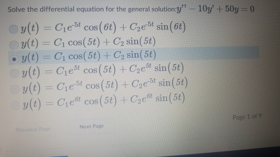 Solved Solve the differential equation for the general | Chegg.com
