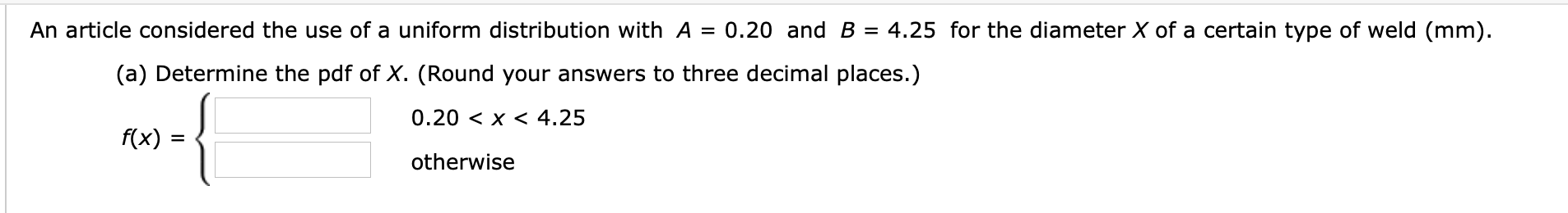 Solved An article considered the use of a uniform | Chegg.com
