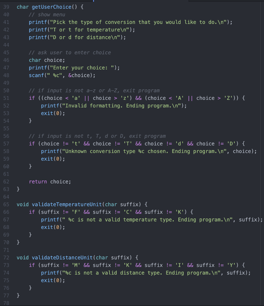 Solved \} // get the new distance type printf("Enter the new | Chegg.com
