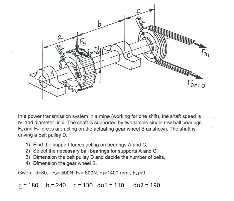 Solved In a power transmission system in a mine (working for | Chegg.com