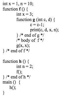 Solved Consider the following pseudo code in an imperative | Chegg.com