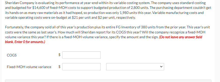 Solved Sheridan Company is evaluating its performance at | Chegg.com