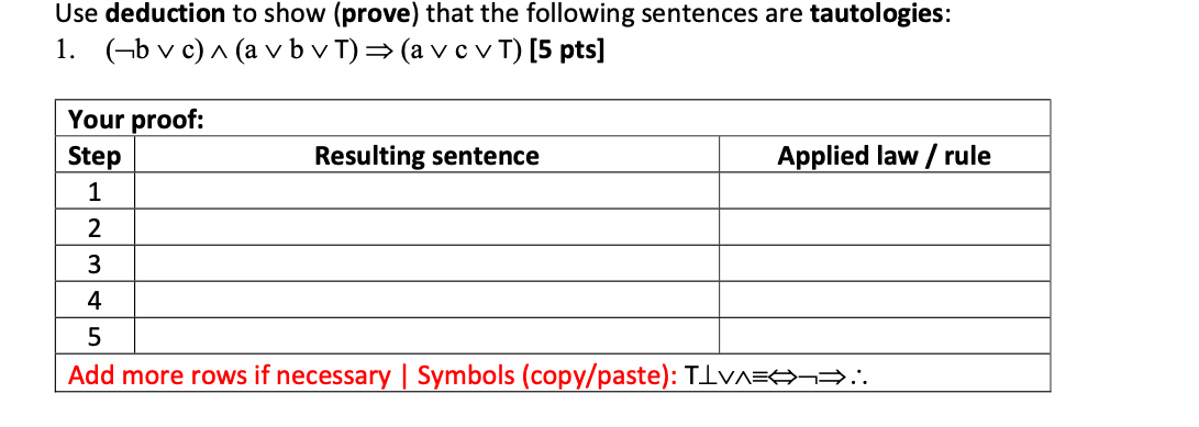 Solved Use deduction to show (prove) that the following | Chegg.com