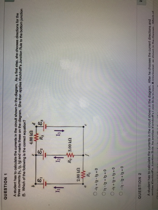 Solved QUESTION 1 A student has to calculate the currents in | Chegg.com