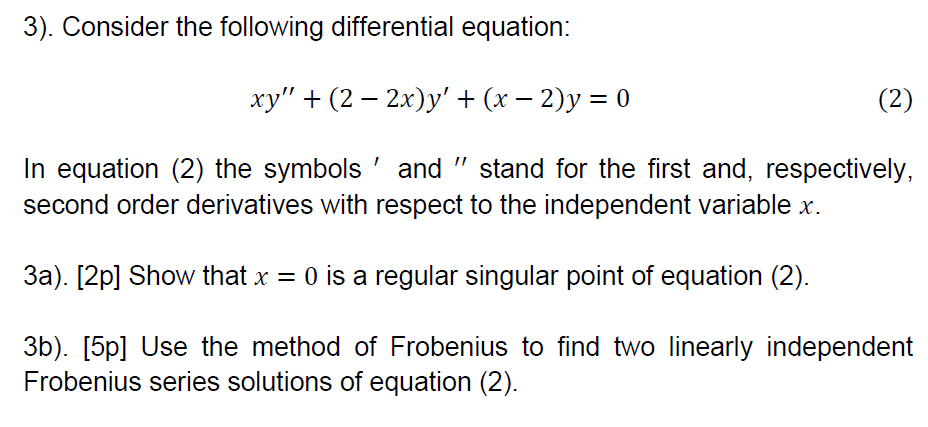 Solved . ﻿Consider the following differential | Chegg.com