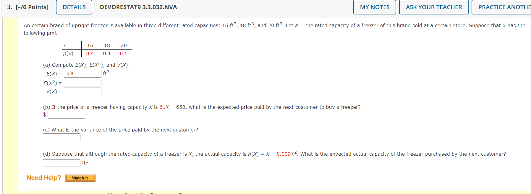 Solved 3. [-16 Points] DETAILS DEVORESTAT9 3.3.032.NVA MY | Chegg.com