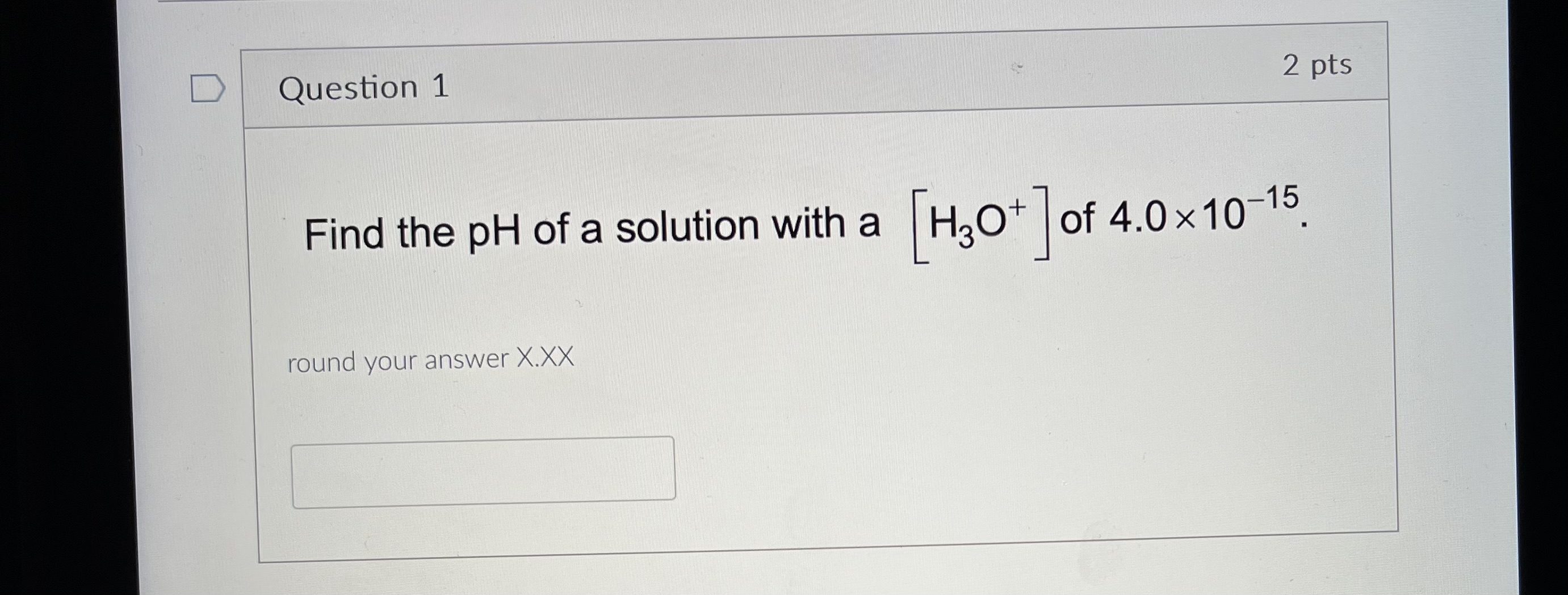 Solved Find the pH of a solution with a [H3O+]of 4.0×10−15. | Chegg.com