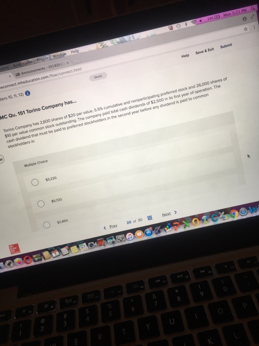 Solved 201820:21 × cation.com/flow/connect.html Help Save& | Chegg.com
