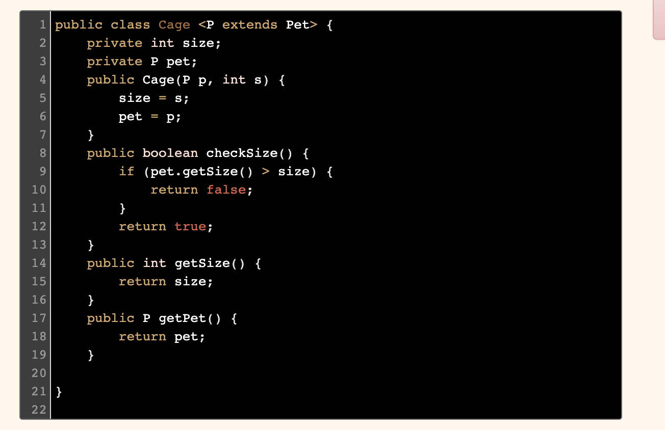 Solved X435: Generics - Comparable Cage Modify the Cage | Chegg.com