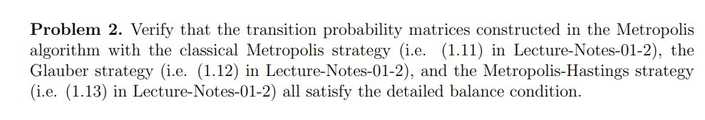 Solved Problem 2. Verify that the transition probability | Chegg.com