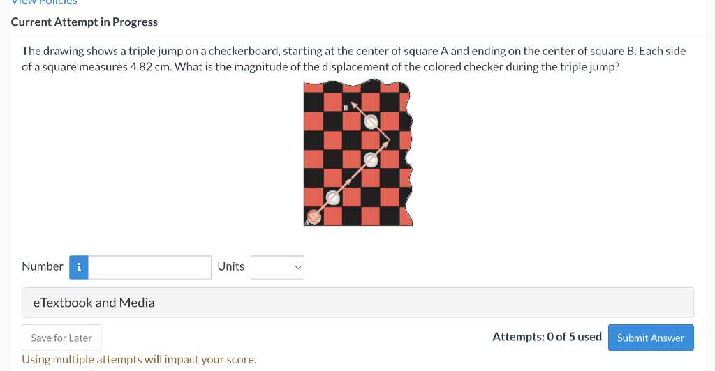Solved The drawing shows a triple jump on a checkerboard, | Chegg.com