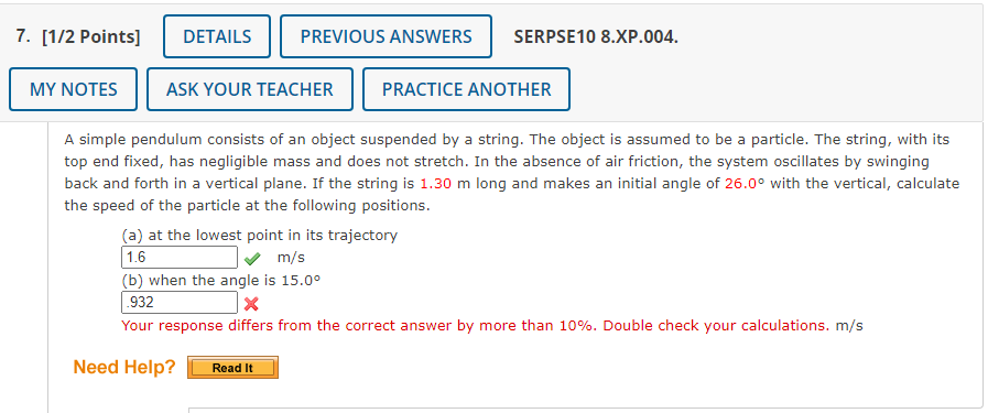 Solved A simple pendulum consists of an object suspended by | Chegg.com