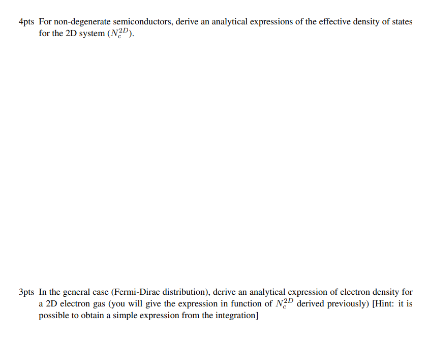 Solved 4pts For non-degenerate semiconductors, derive an | Chegg.com