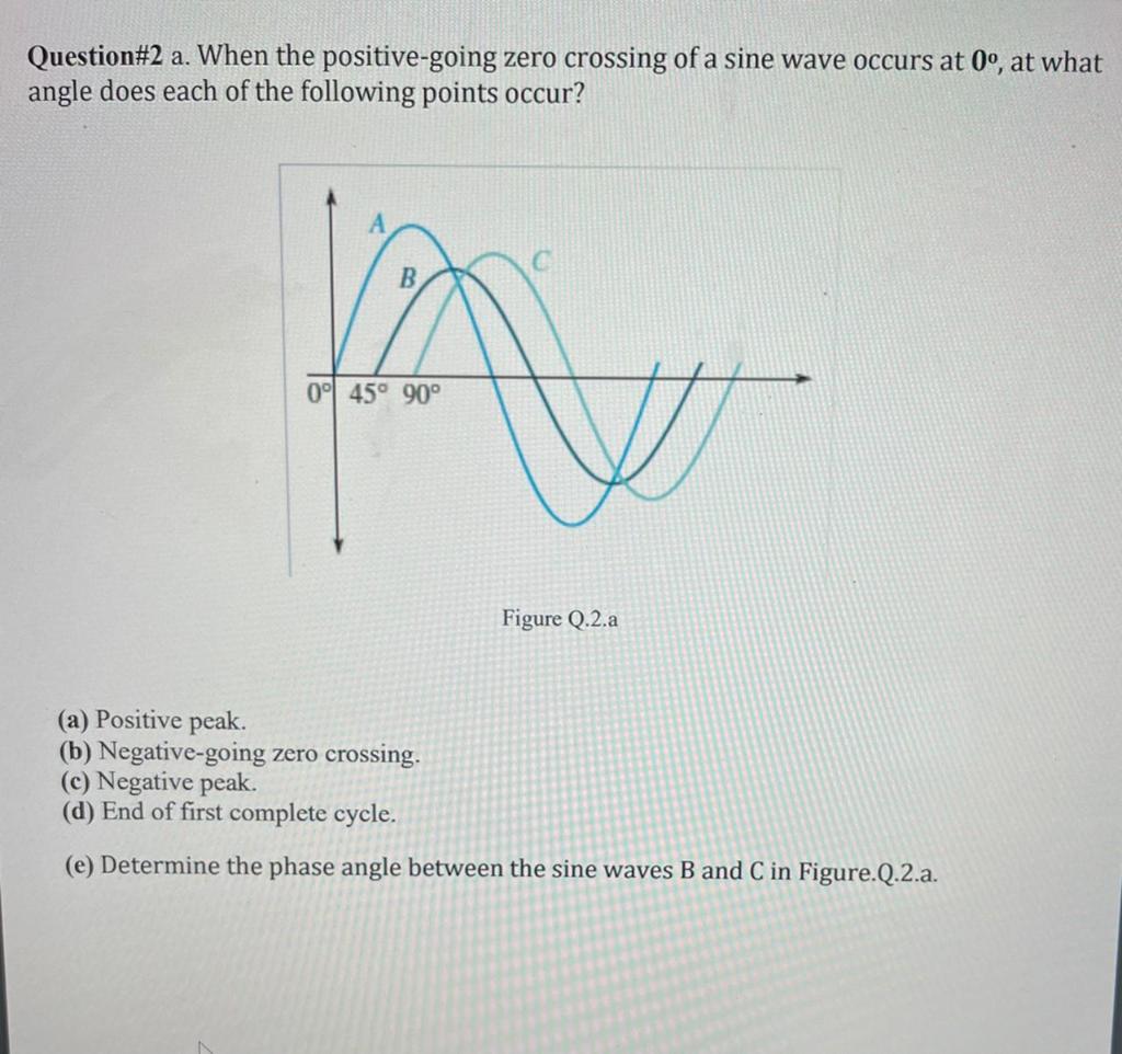 Solved Question#2 a. When the positive-going zero crossing | Chegg.com