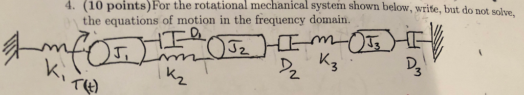 Solved 4. (10 points)For the rotational mechanical system | Chegg.com