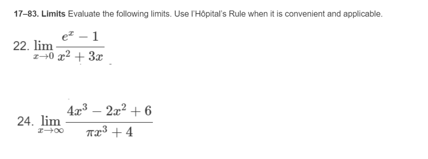 Solved 17–83. Limits Evaluate the following limits. Use | Chegg.com