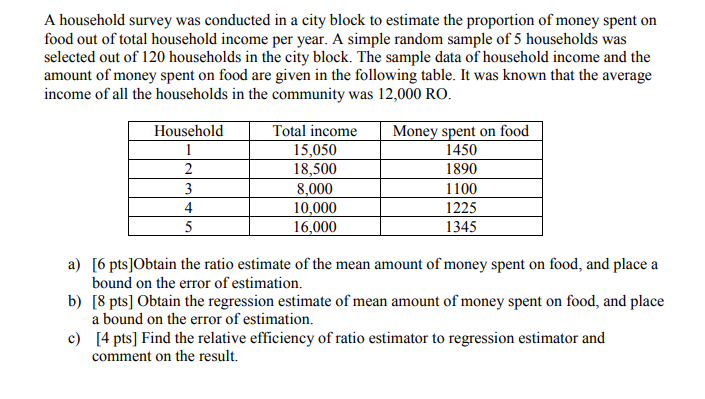 Solved A household survey was conducted in a city block to | Chegg.com