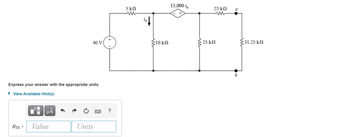 Solved Part D - Using a test source to find the Thevenin | Chegg.com